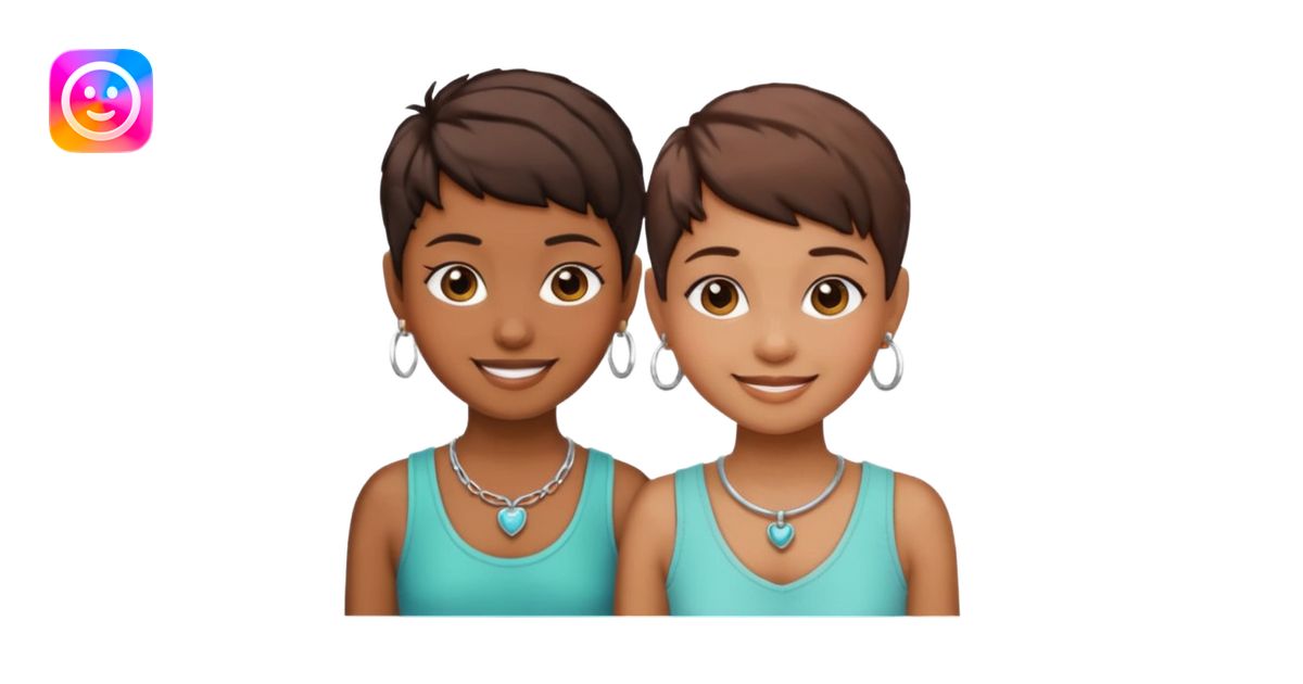 Do two best friend emojis one brown skin one fair skin with pixie cuts ...