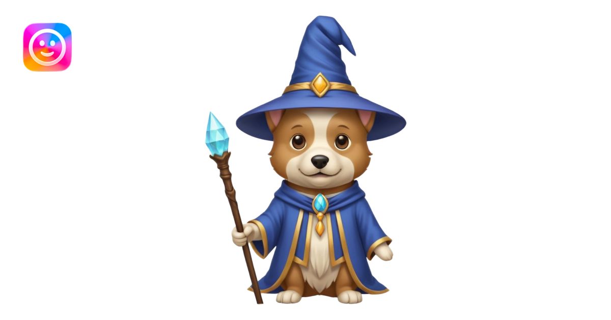 Dog wizard emoji | AI Emoji Generator