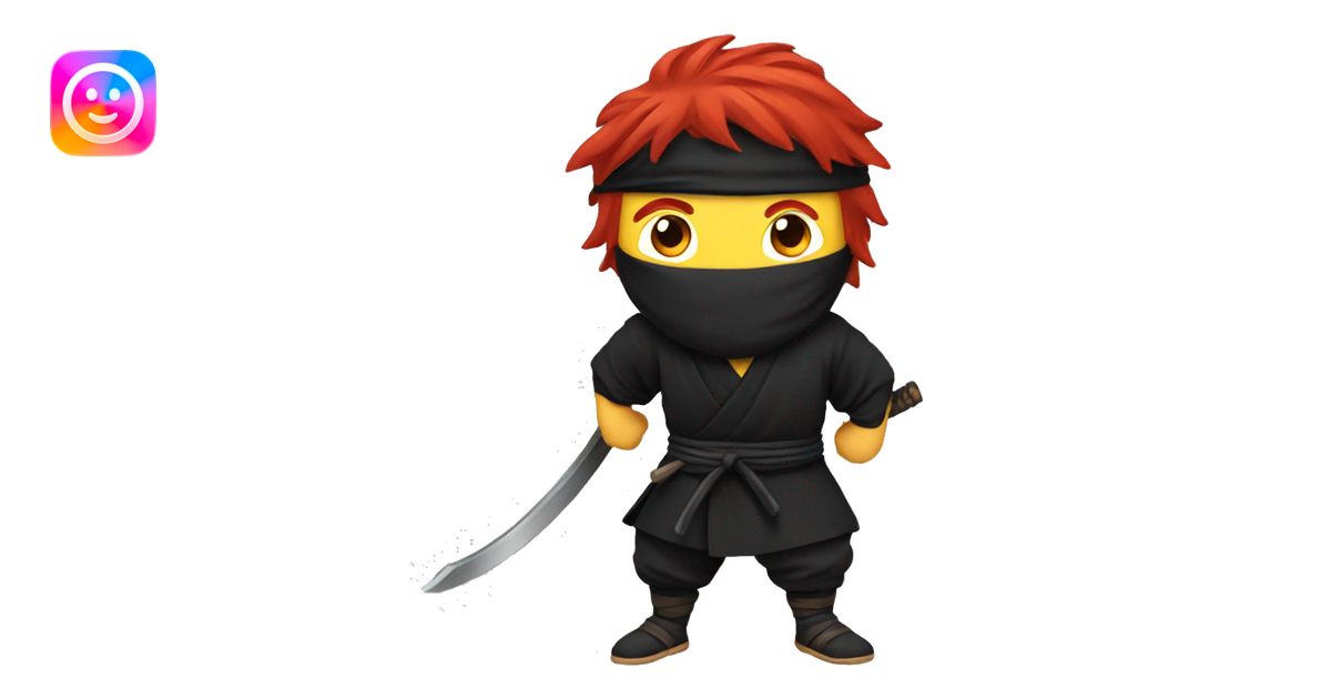 ninja with red hair emoji | AI Emoji Generator
