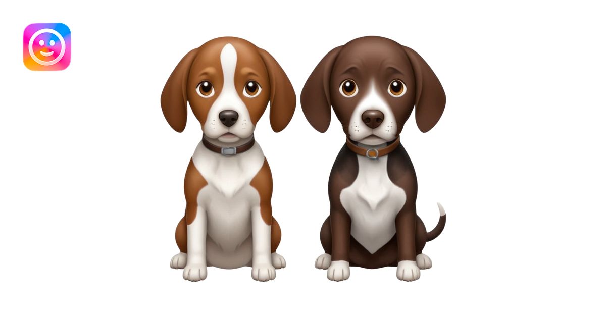 beagle and german shorthaired pointer side by side emoji | AI Emoji ...