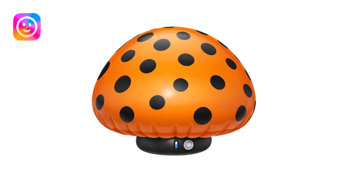 jeff koons orange and black polka dot mushroom inflatable emoji | AI ...