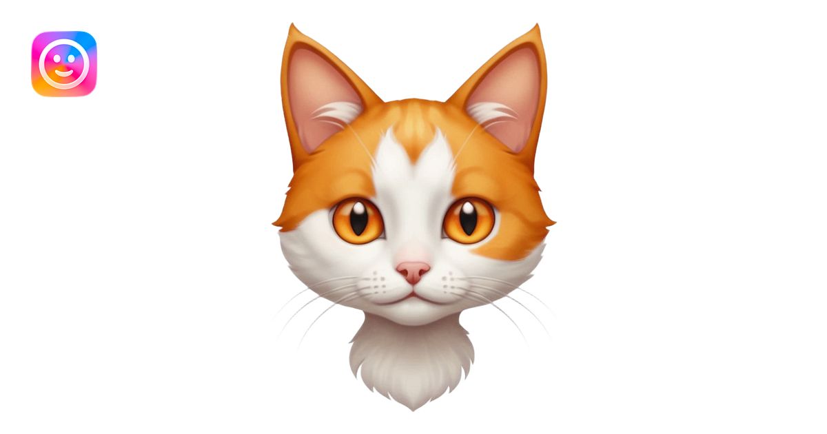 tiny + skinny ginger and white cat with deep orange eyes emoji | AI ...