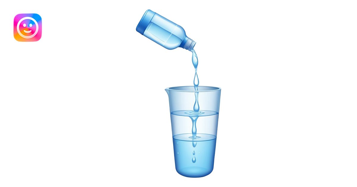 bottle of water being poured out into the air emoji | AI Emoji Generator