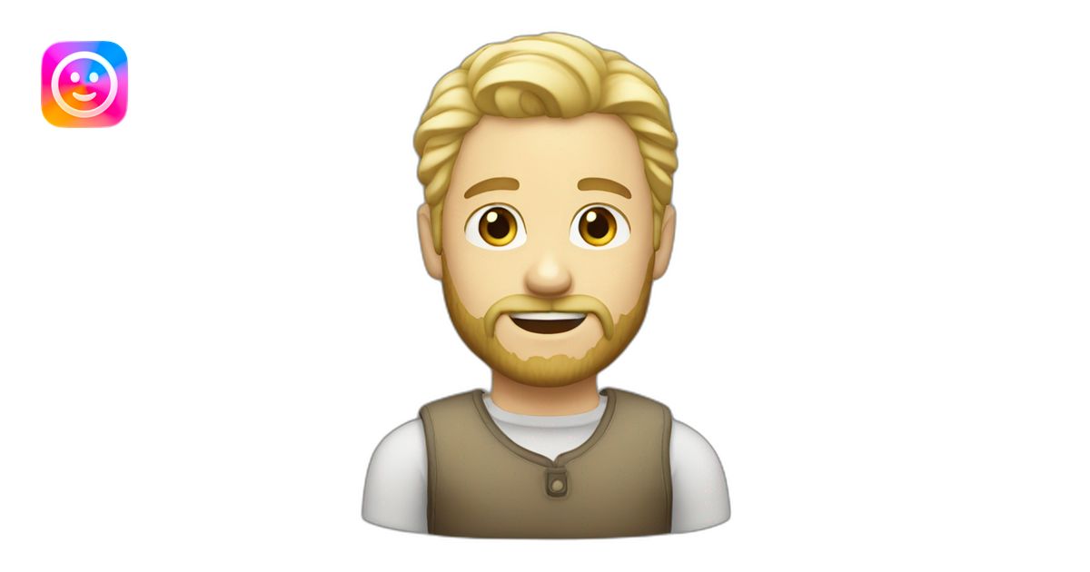 white head blond hair and little beard emoji | AI Emoji Generator
