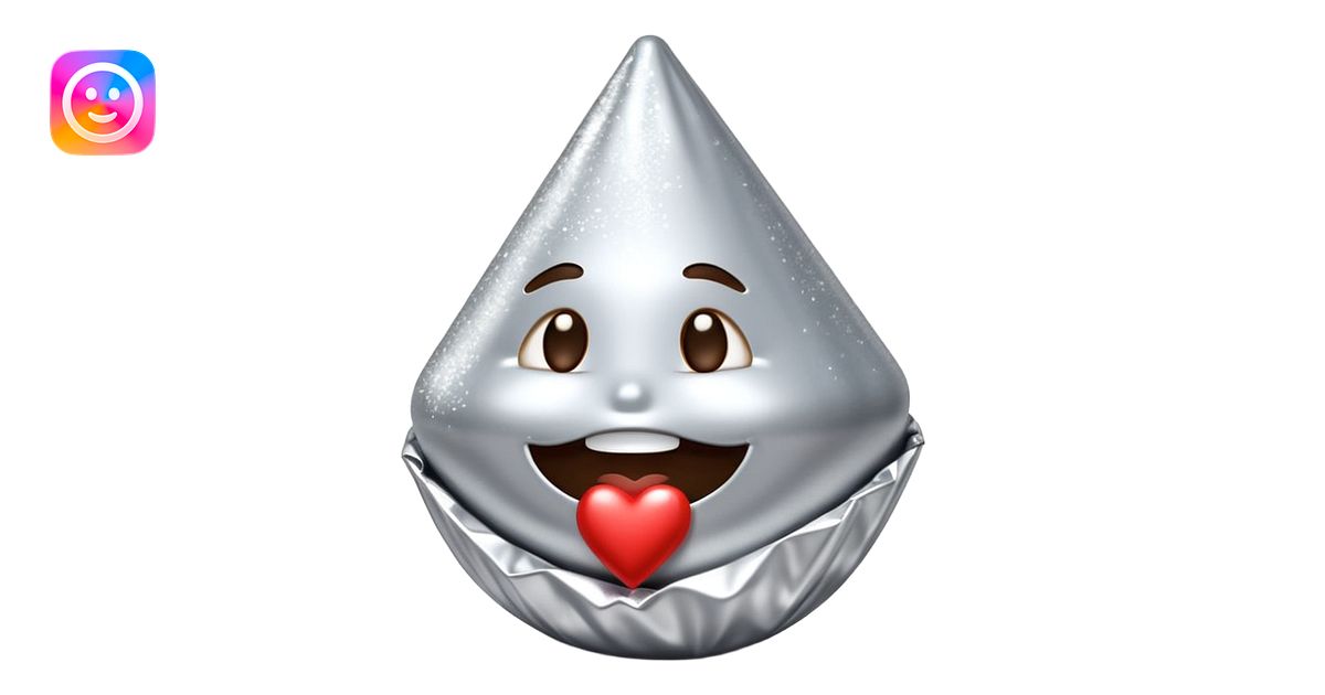 Glittery Hershey’s kiss (no face) emoji | AI Emoji Generator