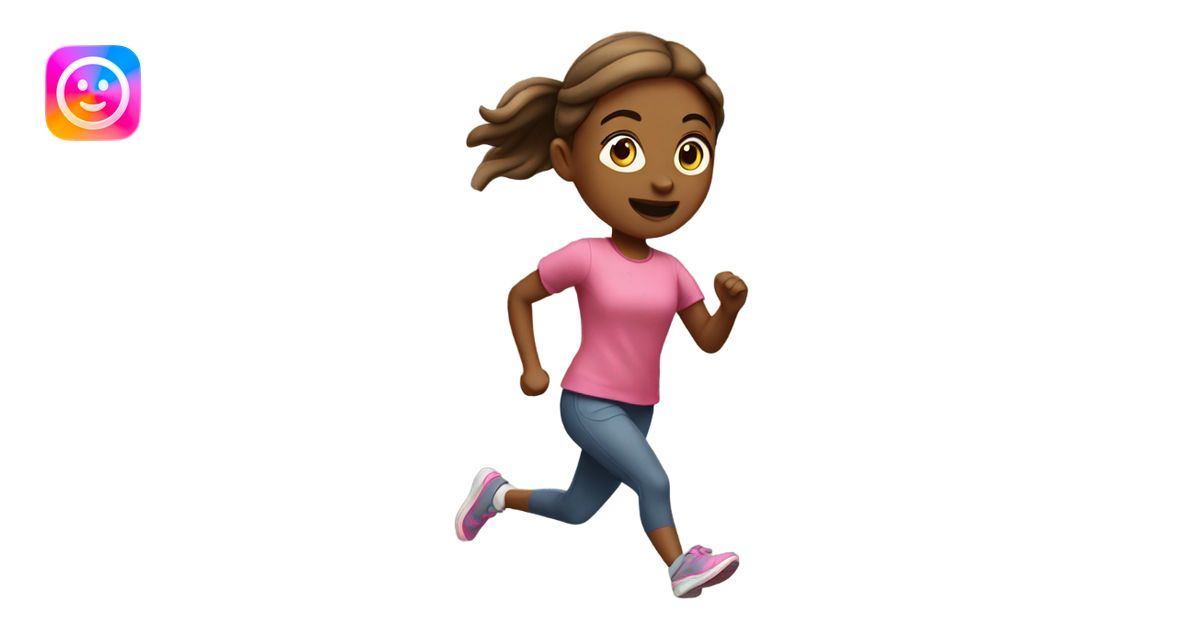 Girl running on a park emoji | AI Emoji Generator