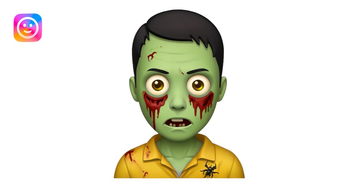 zombie emoji with buzz cut black hair and emoji | AI Emoji Generator