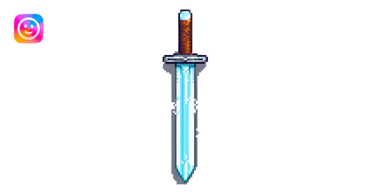 Minecraft diamond sword pixel art illustration | AI Emoji Generator
