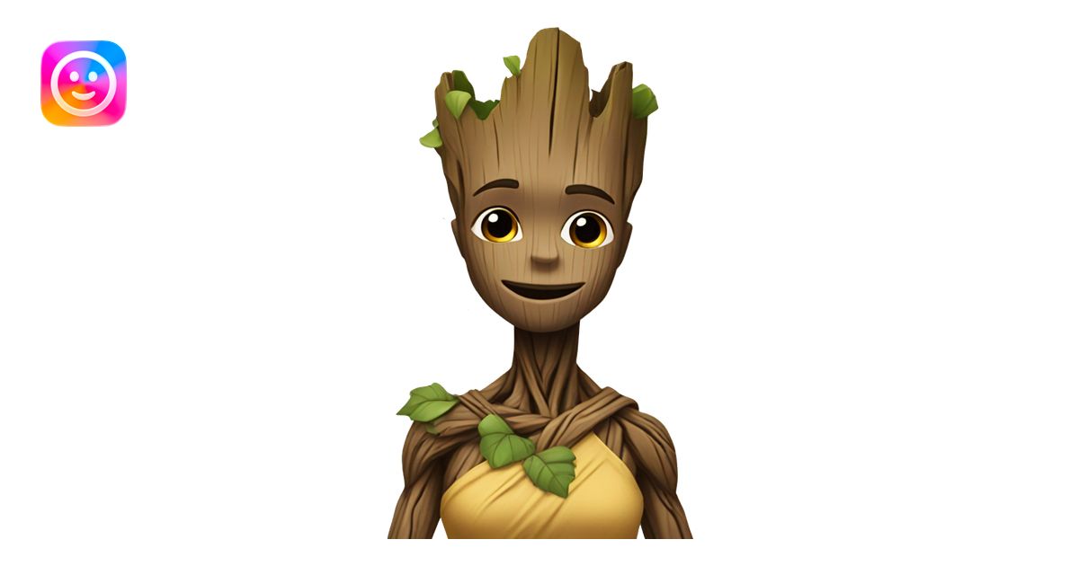 Groot in dress emoji | AI Emoji Generator