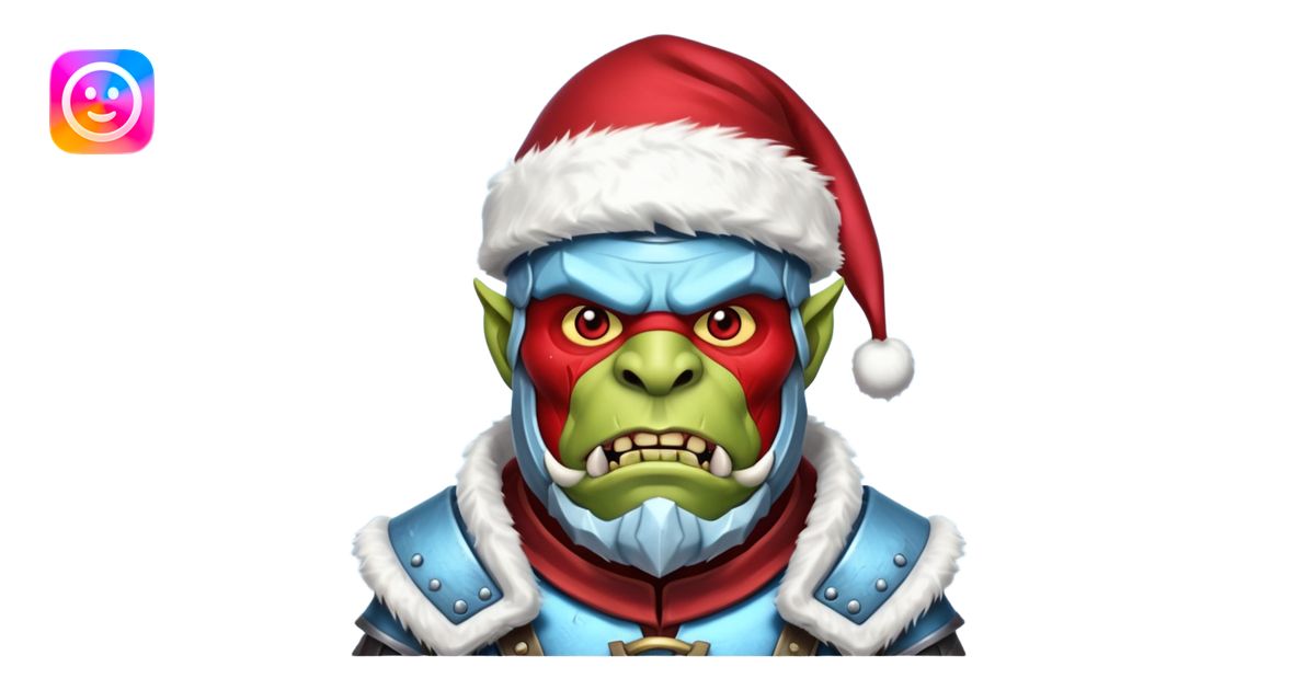 Fantasy Christmas orc legion soldier icon, iron tundra army theme ...
