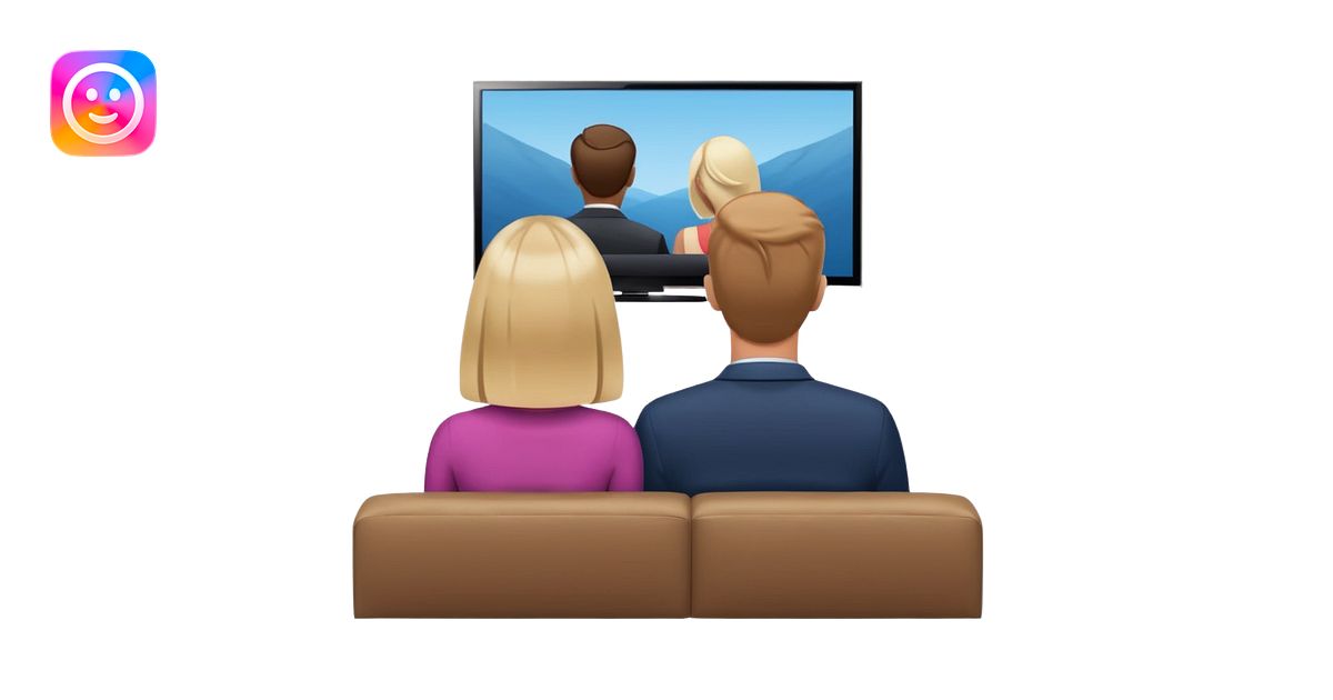 A man and a women photographed from behind, sitting on a sofa and ...