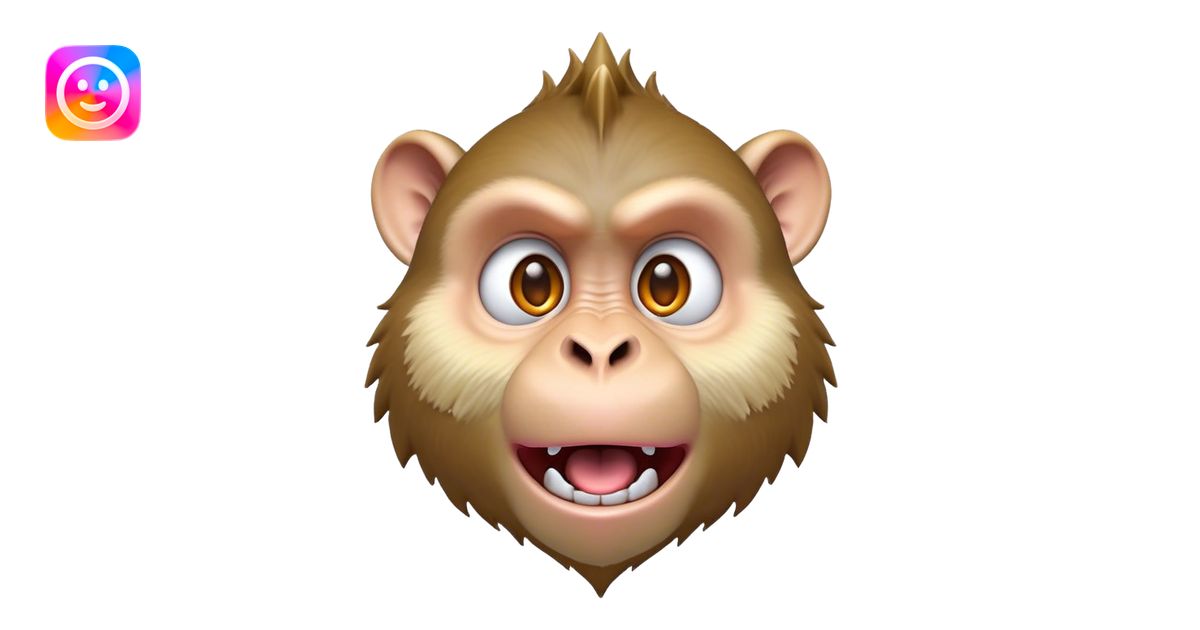 Cinematic Comical Macaque Portrait Emoji, Head tilted dramatically with ...