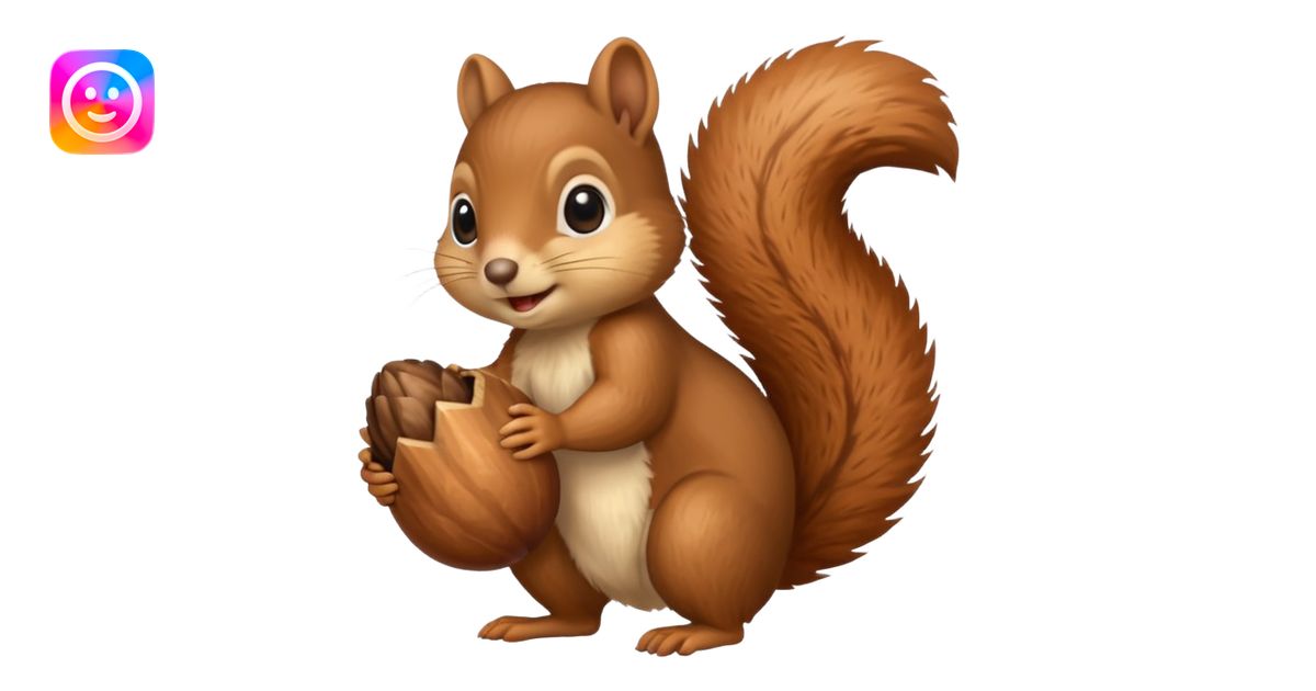 baby squirrel hold a acorn emoji | AI Emoji Generator