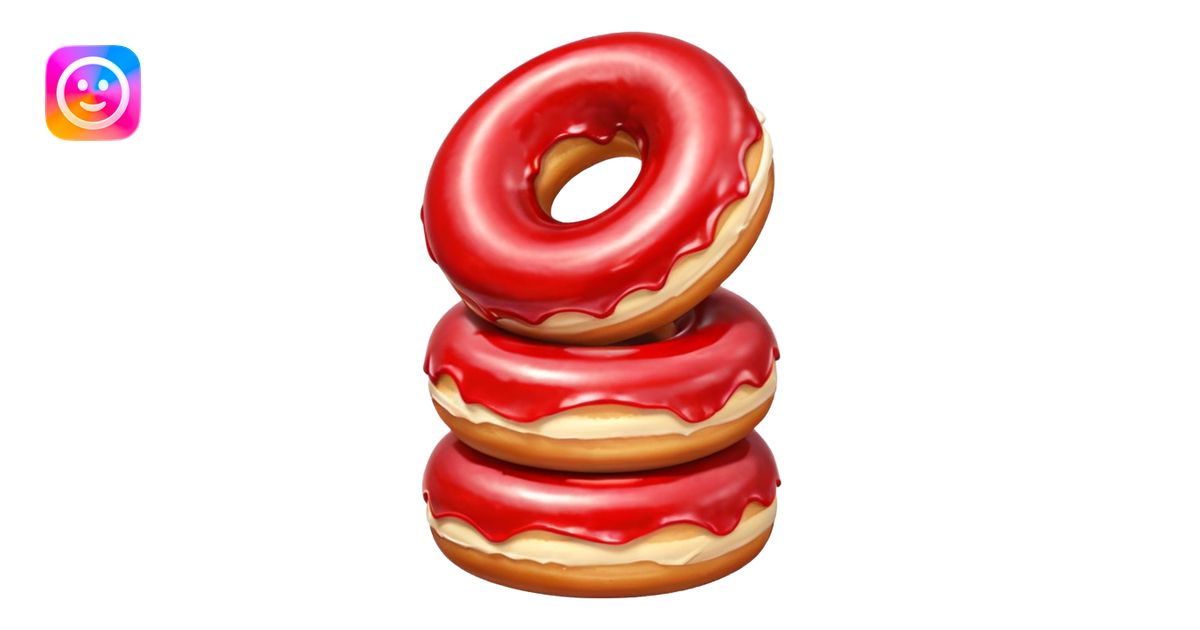 Red filled glazed donut stack emoji | AI Emoji Generator