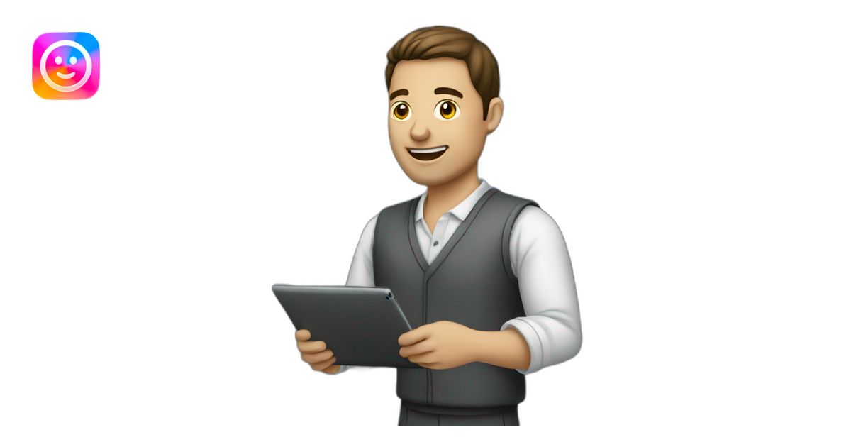 Trader trading on Ipad emoji | AI Emoji Generator