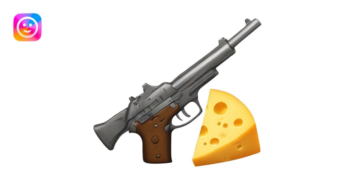 Cheese with a gun emoji | AI Emoji Generator