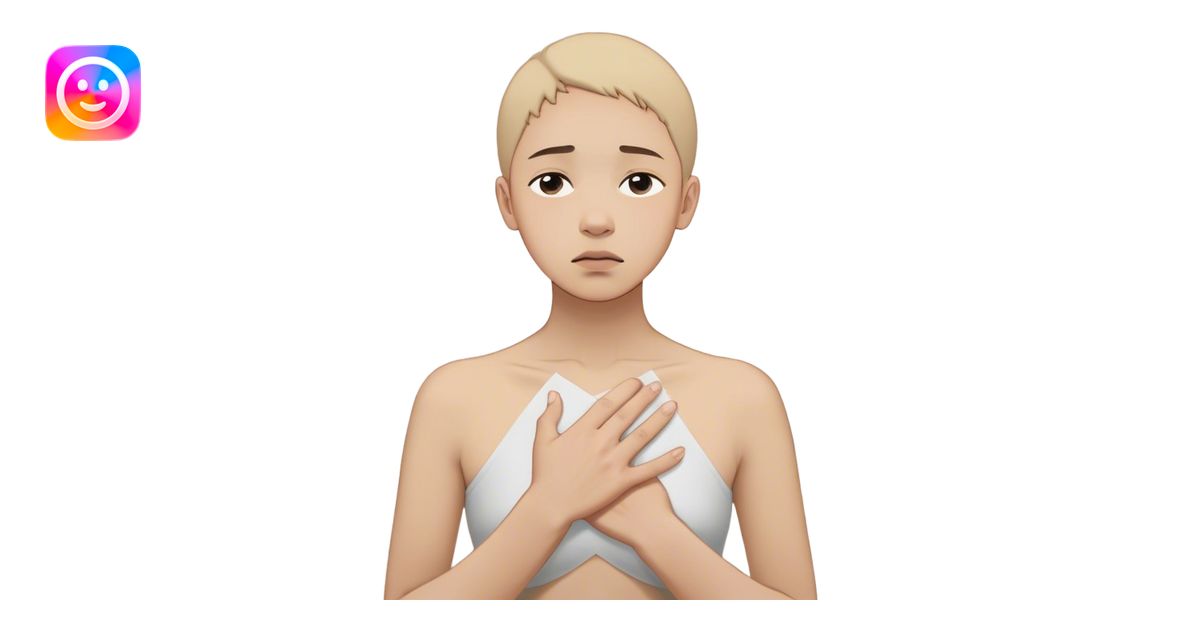 A person stands still, hand on their chest, hesitating between a ...