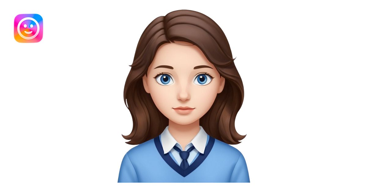 Realistic Student Portrait, with porcelain-like skin featuring a ...