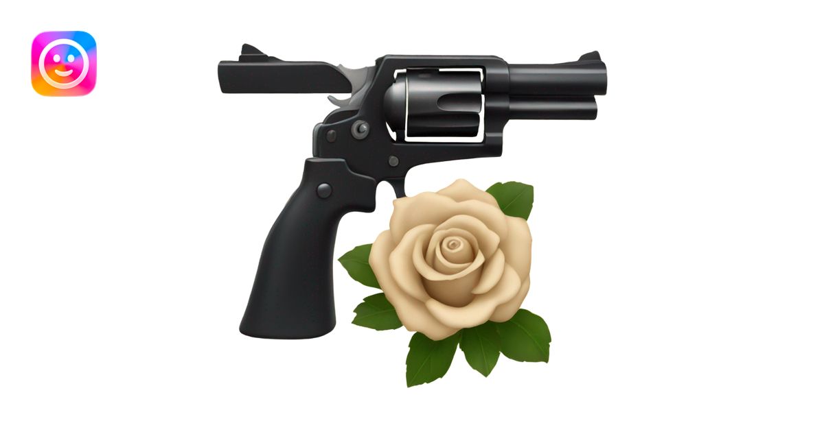 black revolver with beige rose emoji | AI Emoji Generator