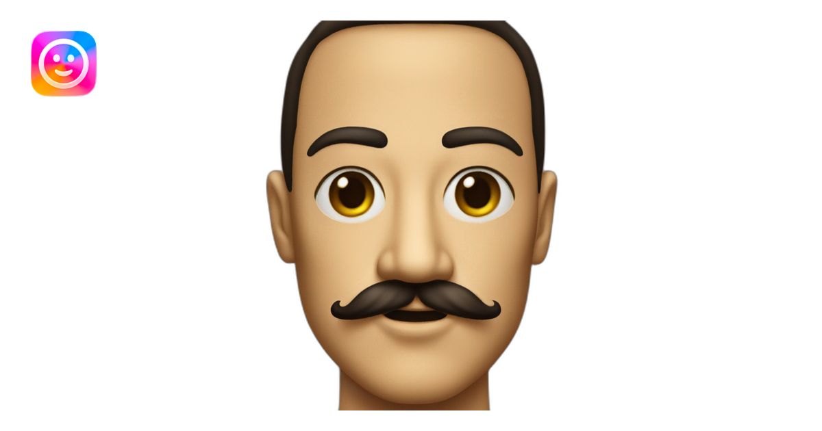 Men dali mustache tan skin face emoji | AI Emoji Generator