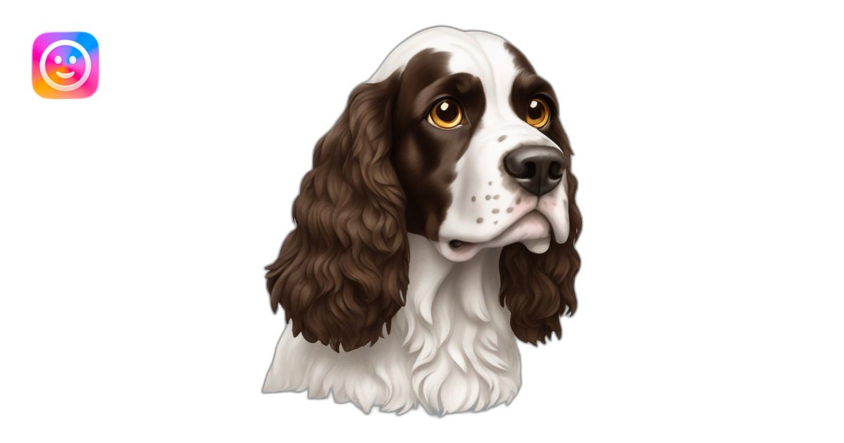 Dog English Springer Spaniel full-height emoji | AI Emoji Generator