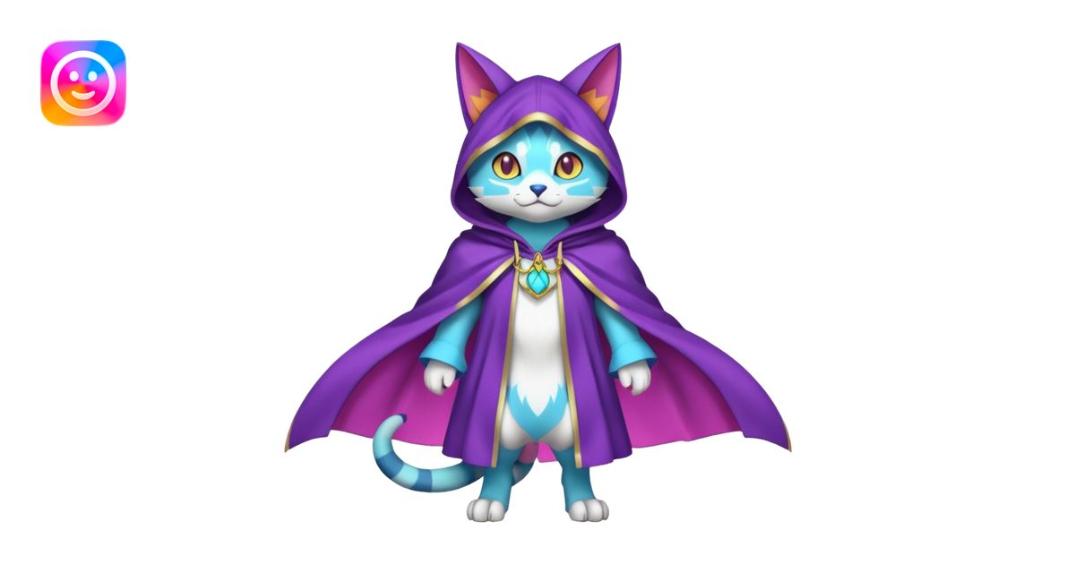 Colorful neon glowing abyssal gatomon-purloin-feline-Fakemon-Digimon ...