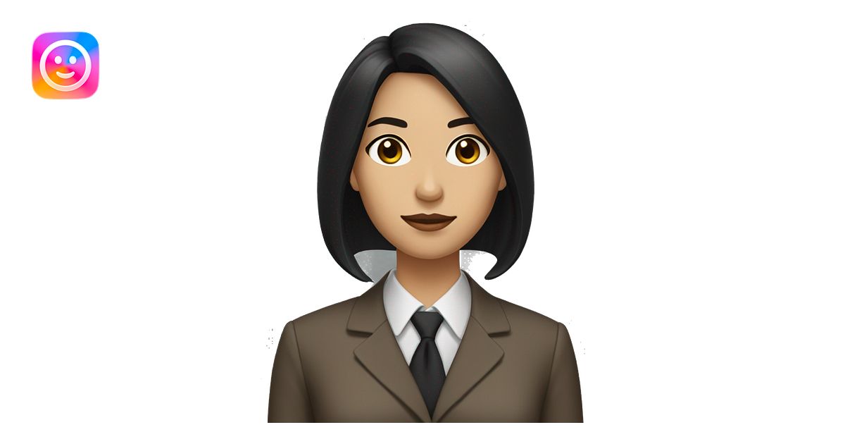 Female defense attorney with long black hair with brown suit emoji | AI ...