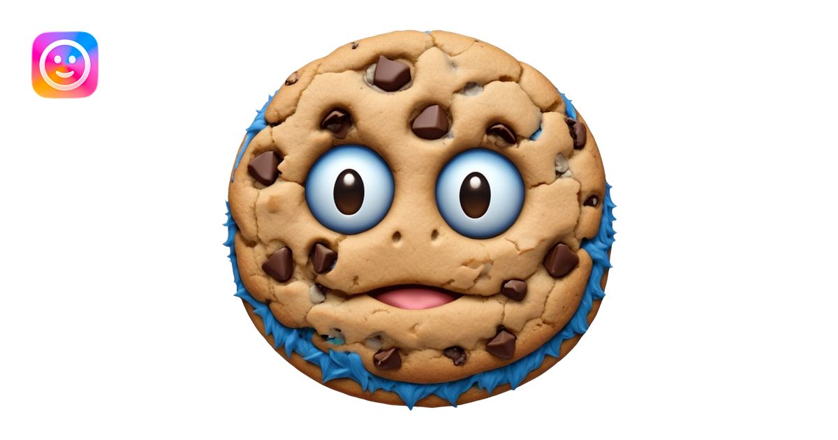 sesame street cookie monster only face and cookie emoji | AI Emoji ...