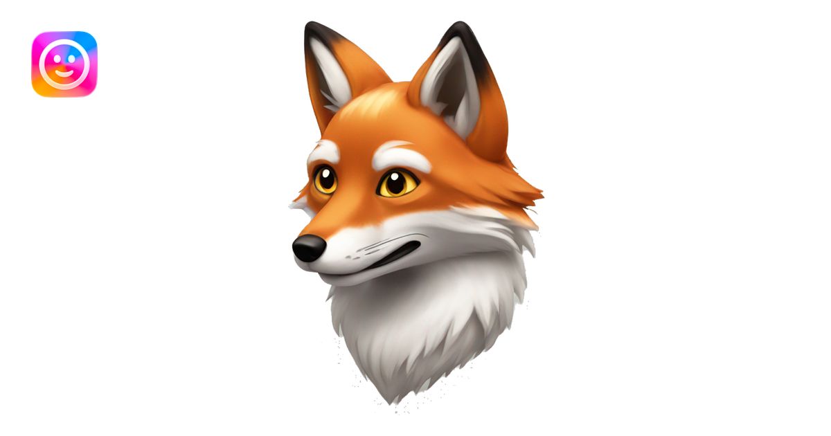 Digital draw of a fox emoji | AI Emoji Generator