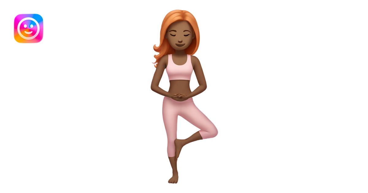 Ginger yoga girl light pink clothes emoji | AI Emoji Generator