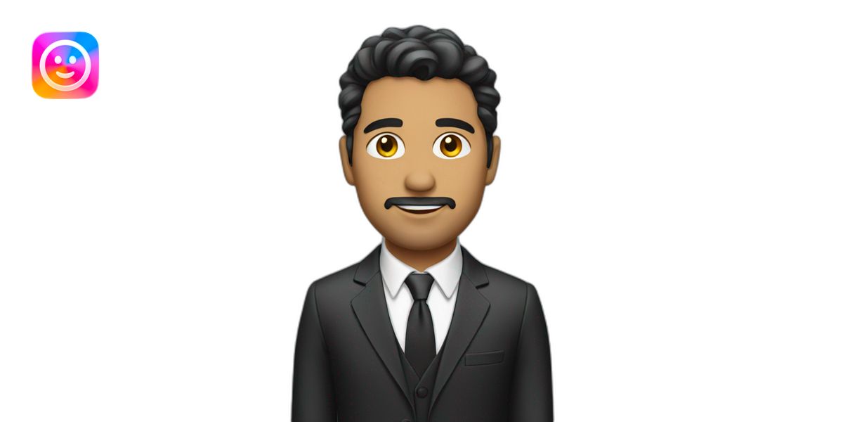 Hispanic man in a suite emoji | AI Emoji Generator