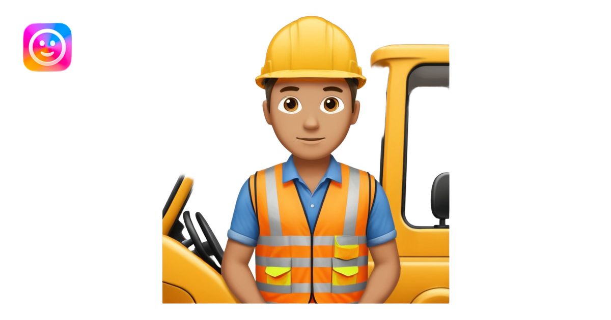 Scaffolder driving lorry emoji | AI Emoji Generator