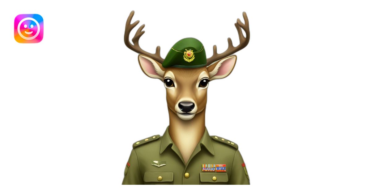 a deer in an IDF army uniform saluting emoji | AI Emoji Generator