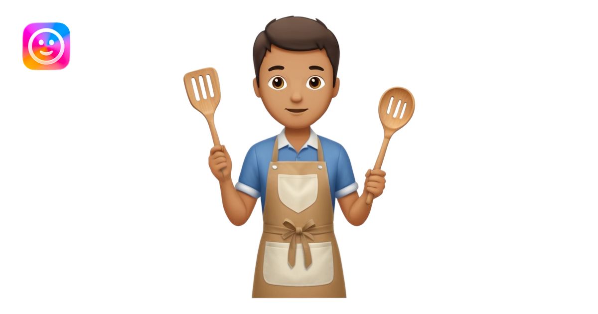 man cooking in a kitchen full body emoji | AI Emoji Generator