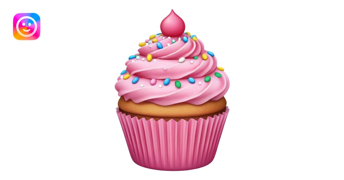 Cupcake with pink icing emoji | AI Emoji Generator