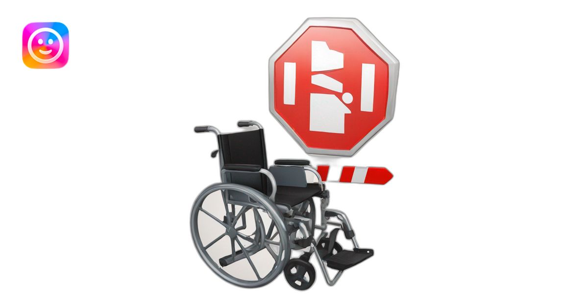 stop sign in the wheel of a wheel chair with stop sign emoji | AI Emoji ...