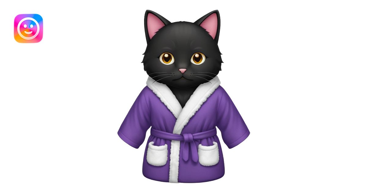 black cat with bathrope emoji | AI Emoji Generator