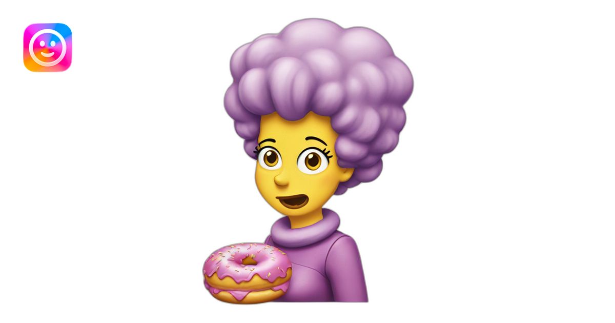 Marge Simpson who eat a donut emoji | AI Emoji Generator
