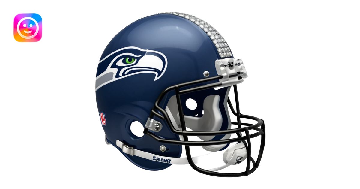 NFL Seahawks logo helmut with diamonds bling emoji | AI Emoji Generator