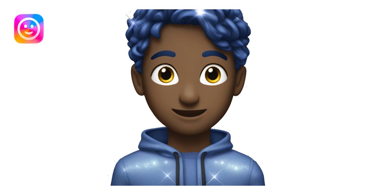 indigo R with sparkles emoji | AI Emoji Generator