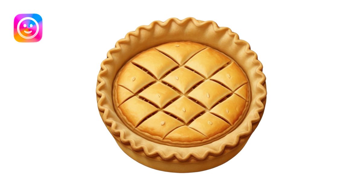 round baked pie, golden crust with subtle top pattern emoji | AI Emoji ...