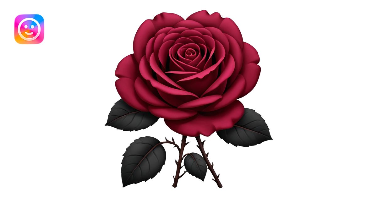 black rose, without green leaves, just flower emoji | AI Emoji Generator