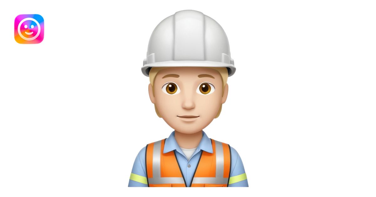 Ingeniero civil con casco blanco emoji | AI Emoji Generator