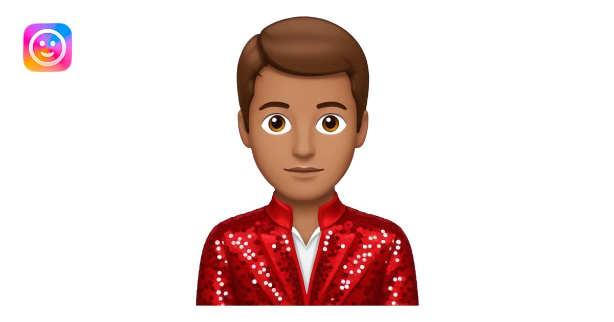 Peter Allen with Brown Hair, Red Sequin Outfit emoji | AI Emoji Generator