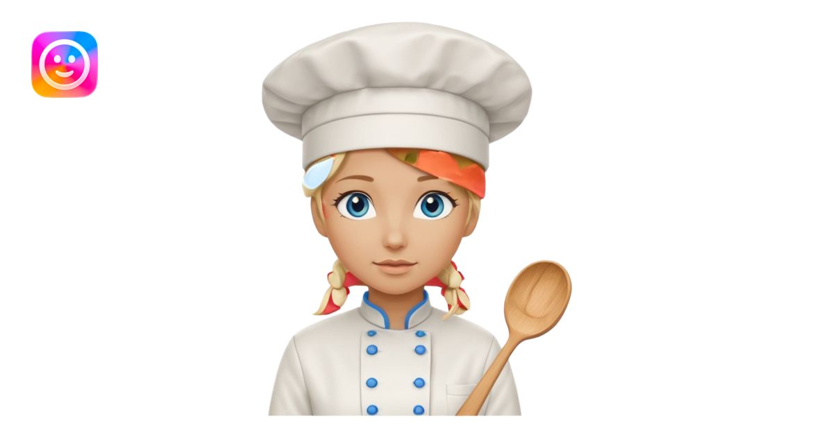 Blonde blue eyed female chef emoji | AI Emoji Generator
