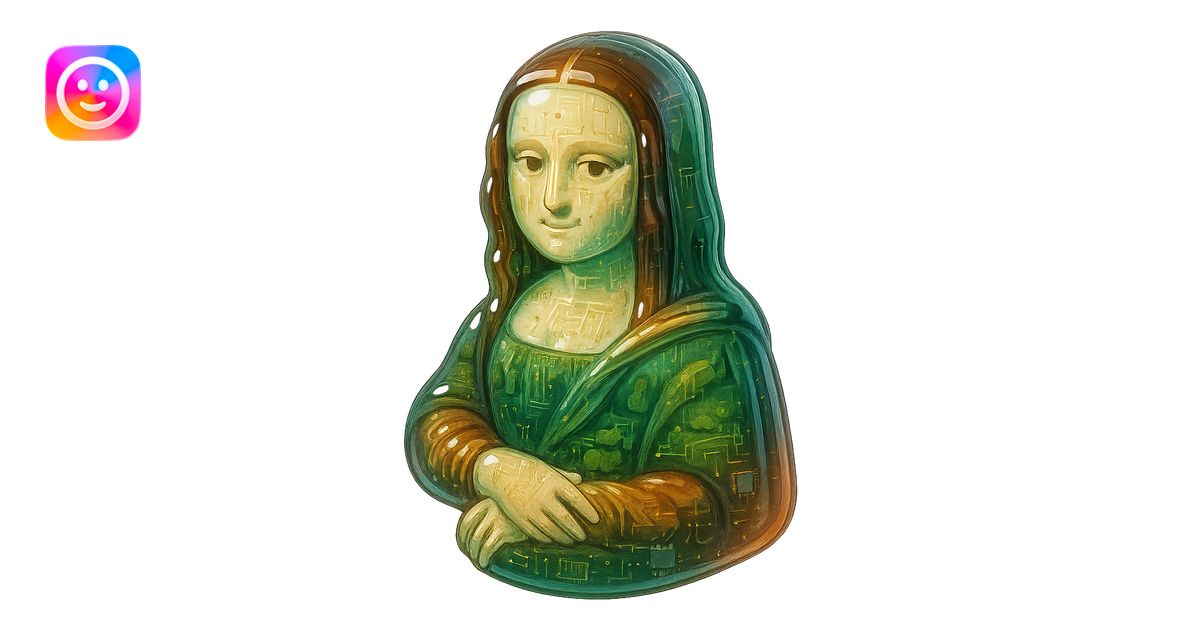 Mona Lisa in the garden 3D illustration | AI Emoji Generator