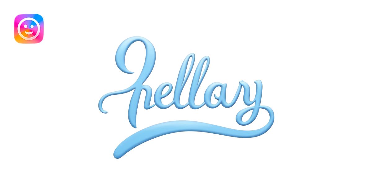 Light Blue “ hello January “ word in cursive emoji | AI Emoji Generator
