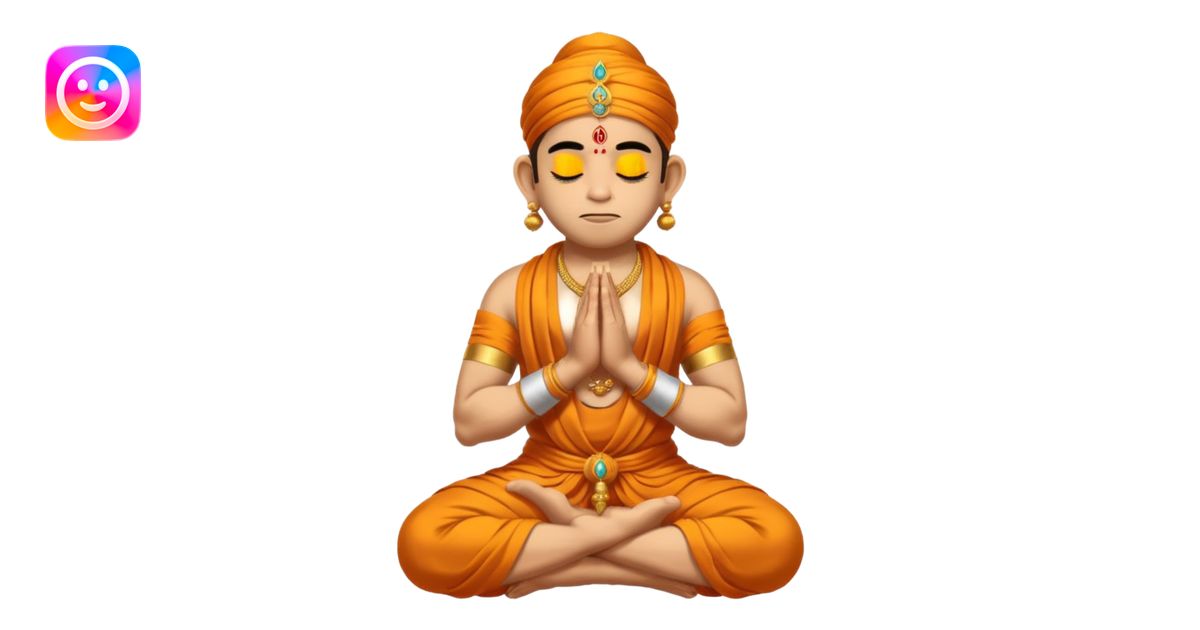 Hanuman ji seated and praying with close eyes with golden mukut and ...