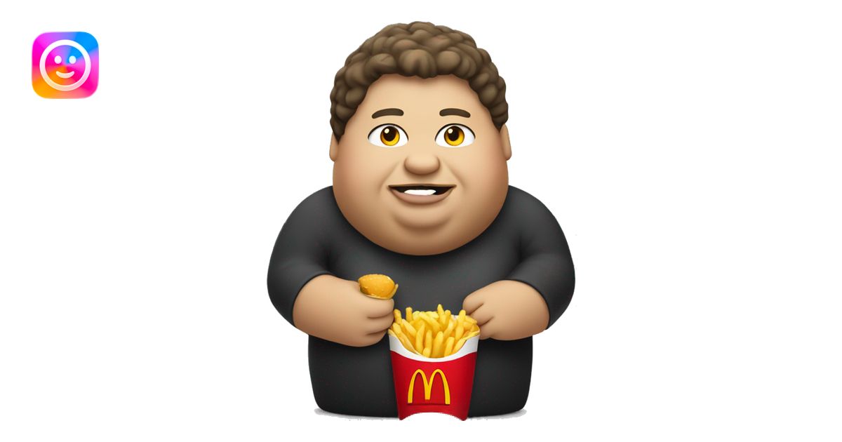Fat person eating mcdonalds emoji | AI Emoji Generator