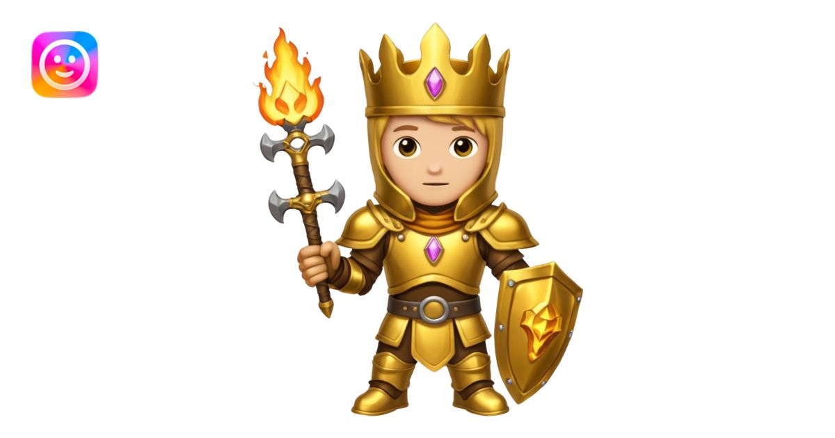 Forge Prince – brass gauntlet + molten belt, Golden Princes. emoji | AI ...